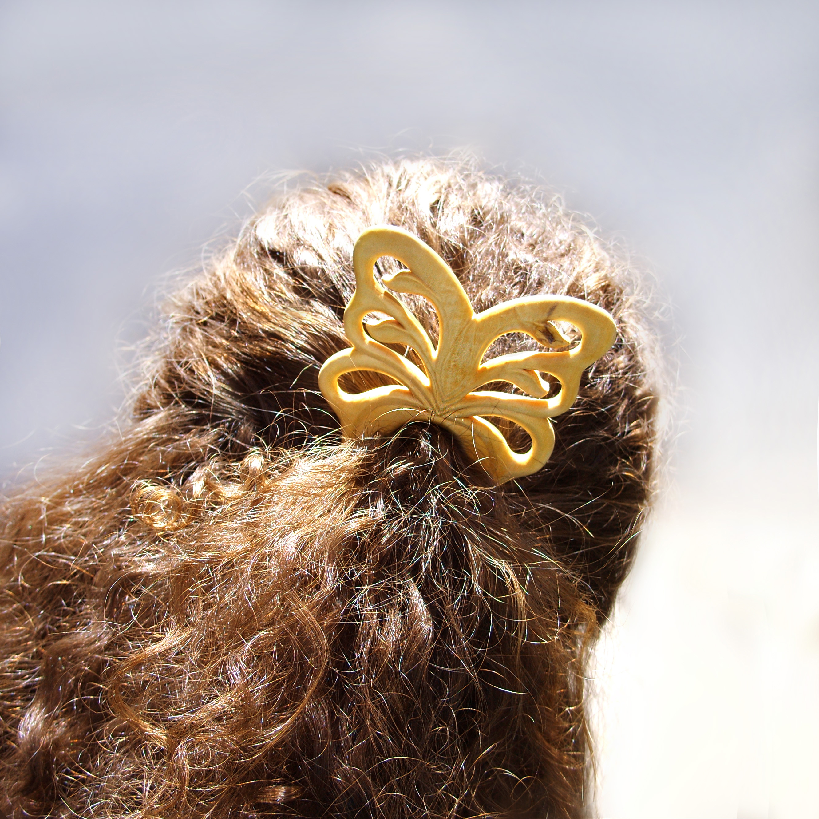 Wooden, Hair Fork, Hairpin, Hair Accessory, "butterfly", Mariyaarts on ...